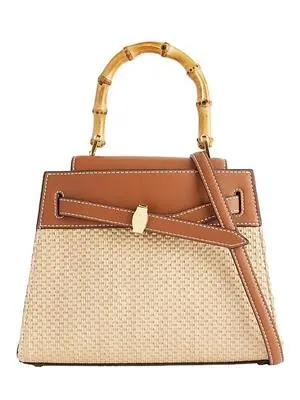 Veronica Beard Raffia And Leather Top-handle Bag - Hazelwood/natural