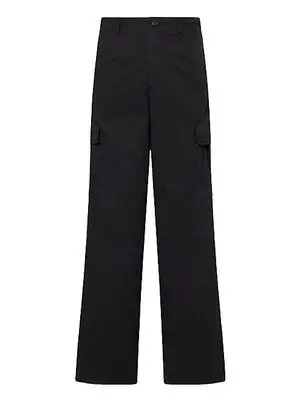 Dries Van Noten Patch-pocket Wide-leg Cotton Cargo Trousers - Black