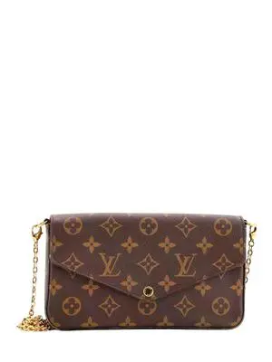 LOUIS VUITTON Felicie Pochette Monogram Canvas Crossbody Bag - Brown