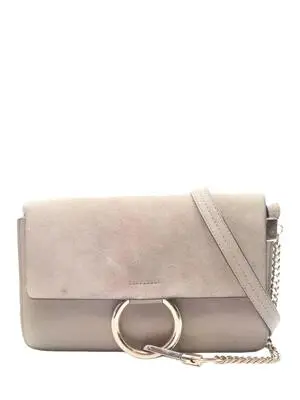 Chloé Small Suede And Calfskin Faye Crossbody Bag - Brown