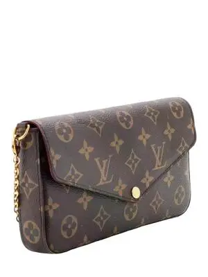 LOUIS VUITTON Louis Vuitton Felicie Pochette Monogram Canvas Crossbody Bag Brown