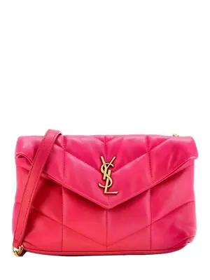 Saint Laurent Loulou Puffer Mini Crossbody Bag - Pink