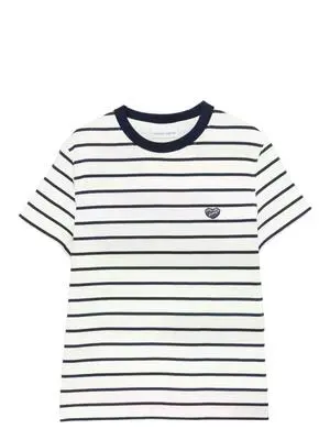 Maison Labiche Clavery Striped Appliqué T-Shirt Neutrals