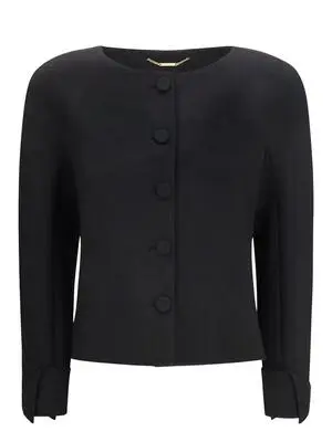 Chloé Collarless Fitted Jacket - Black
