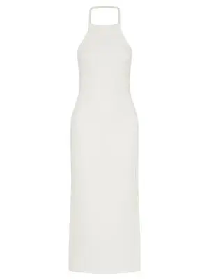 Jacquemus Tablier Midi Knit Dress Off-white