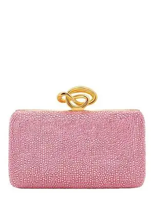 Oscar De La Renta Crystal Pavé Knot Minaudière - Natural