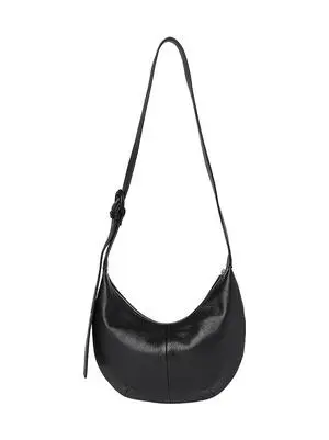 Whistles Sia Small Curved Leather Crossbody Bag - Black