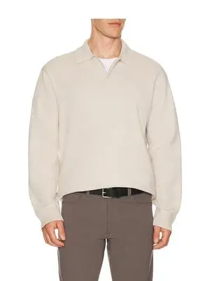 Theory Light Bilen Jonny Collar Pop Over Sweater - Silver Cloud