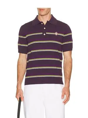 Casablanca Stripe Polo Shirt In Purple - Multi