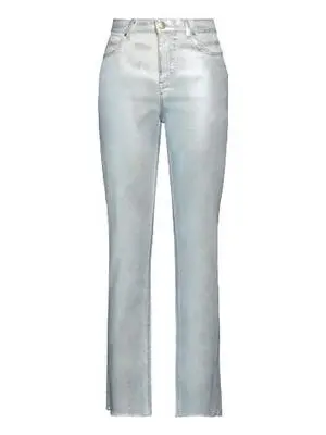 Pinko Straight-leg Jeans With Leather Trims - Blue