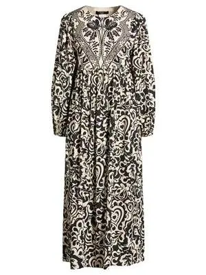 Max Mara Cotton Midi Flared Dress - White