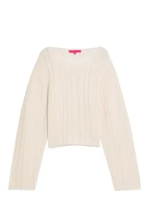 THE ELDER STATESMAN Drop Needle Ribbed Cashmere And Cotton-blend Sweater - Ivory