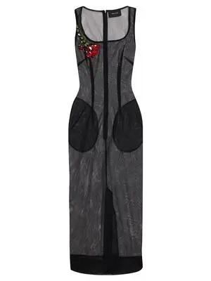 Simone Rocha Crystal-embellished Tulle Midi Dress - Black