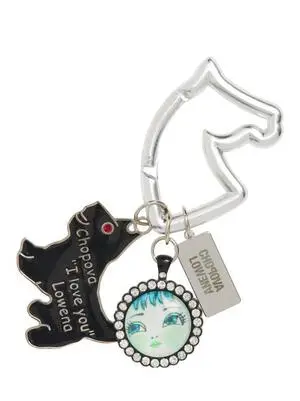 CHOPOVA LOWENA Dog I Love You Bag Charm - Silver Multi