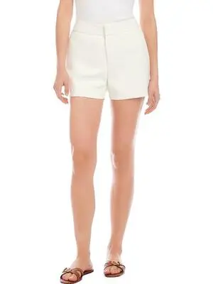 Fifteen Twenty Modern High-waist Faux Leather Shorts - Bone