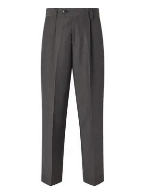 MFPEN Straight-leg Pleated Wool Trousers - Gray