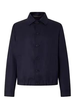 SLOWEAR Wool And Linen-blend Bomber Jacket - Blue