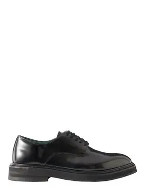 VINNY'S Officer Polished-leather Derby Shoes - Black