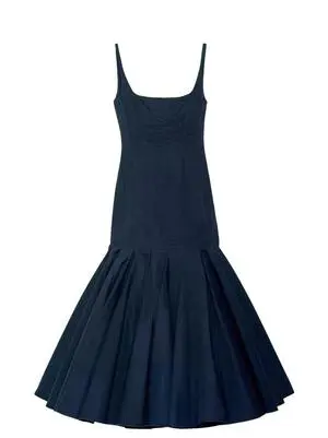 Jacquemus Agave Pleated Cotton Poplin Dress - Blue