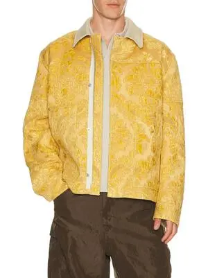 Junya Watanabe Floral Print Zip-up Jacket - Yellow
