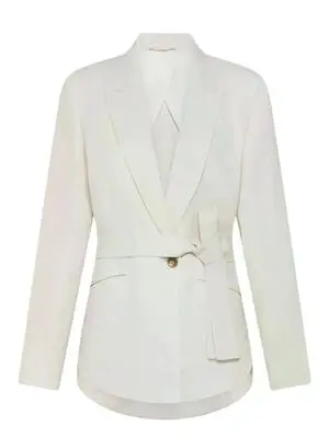 Seventy Tie-detail Single-breasted Blazer - White
