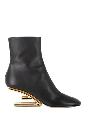 Fendi Leather Ankle Boots - Black