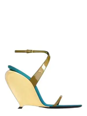 Saint Laurent Tallulah Leather Sandals Green