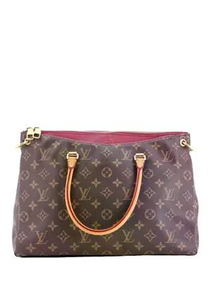 LOUIS VUITTON Pallas Tote Monogram Canvas With Leather Shoulder Bag - Brown