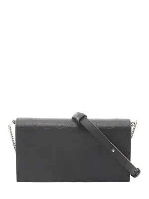 BVLGARI Calfskin Infinitum Chain Wallet Crossbody Bag - Black