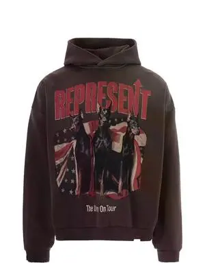 REPRESENT Graphic Hooded Sweatshirt - Brown