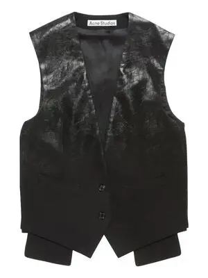 Acne Studios Button V-neck Waistcoat - Black