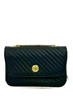 Celine 2008 Quilted Leather Flap Crossbody Bag - Black