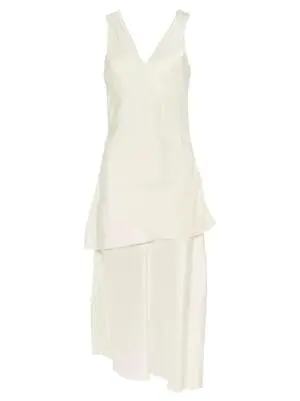 Barena Venezia Nova V-neck Asymmetric Dress - Neutrals