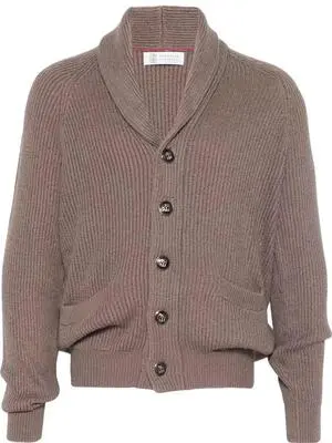 Brunello Cucinelli Shawl-collar Cardigan - Brown