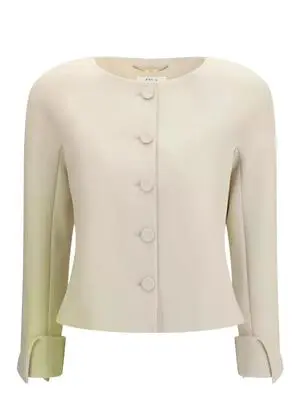 Chloé Collarless Fitted Jacket Neutrals