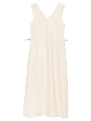 Peserico V-neck Midi Dress - Neutrals