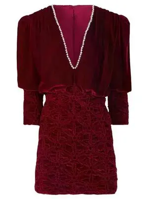 Costarellos Astara Crystal-embellished Mini Dress - Red