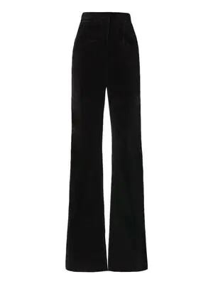 Costarellos Avice Velvet Wide-leg Trousers - Black