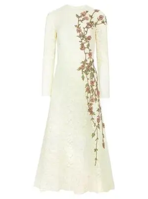 Costarellos Marlena Lace A-line Midi Dress - Neutrals
