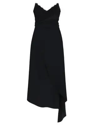 Moschino Lace-trimmed Asymmetric Dress - Black