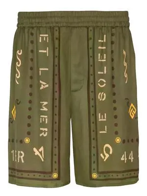 Balmain Elastic-waist Bermuda Shorts - Green