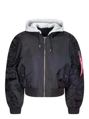Alpha Industries Hooded Bomber Jacket - Black