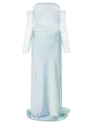 ROTATE BY BIRGER CHRISTENSEN Ruched Maxi Dress - Blue