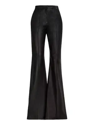 Costarellos Carmina Wide-leg Leather Trousers - Black