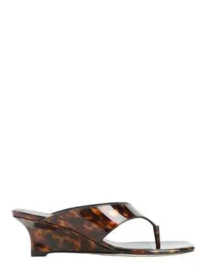 STUART WEITZMAN Wedge Thong Sandals - Brown