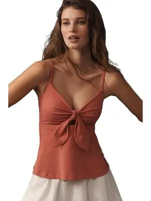 Susana Monaco Tie-front Top - Strawberry