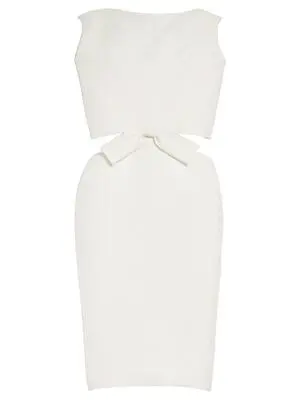 Balenciaga Draped Back Bow Dress - White
