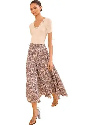 Ulla Johnson Nessa Cotton Midi Skirt - Meadow