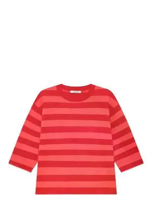 Malìparmi Striped T-shirt With Three-quarter Sleeves - Red