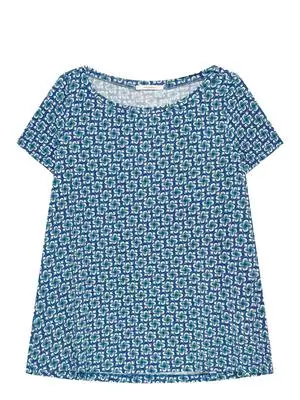 Malìparmi Geometric Print Boat Neck T-shirt - Blue